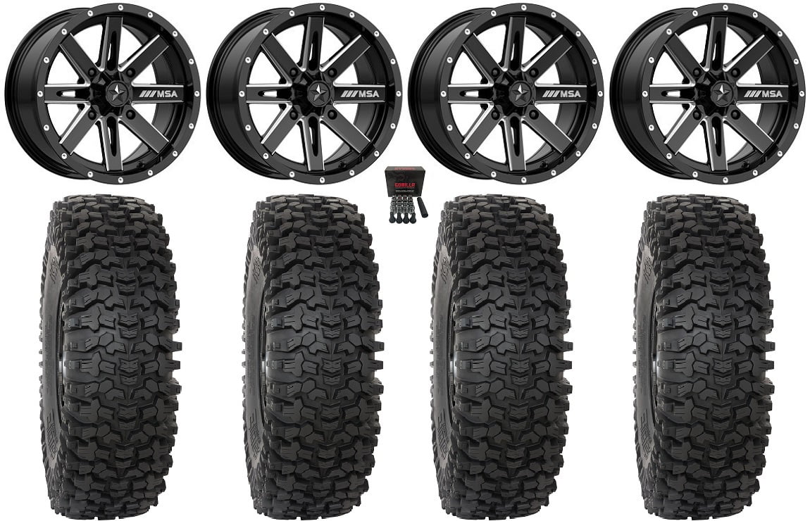MSA Boxer 14" Wheels Milled 30" RC500 Tires Sportsman RZR Ranger ...