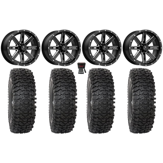 MSA Boxer 14" Wheels Milled 30" RC500 Tires Yamaha Viking Wolverine ...