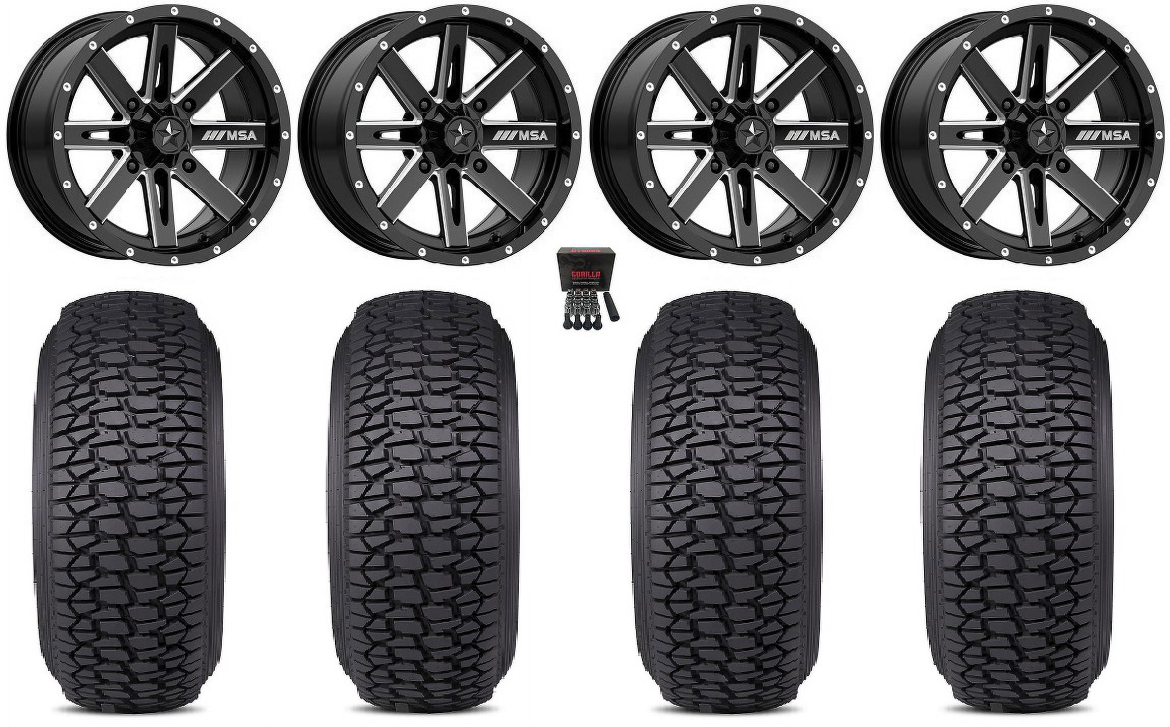 MSA Boxer 14" Wheels Milled 30" Regulator 2 Tires Can-Am Commander ...