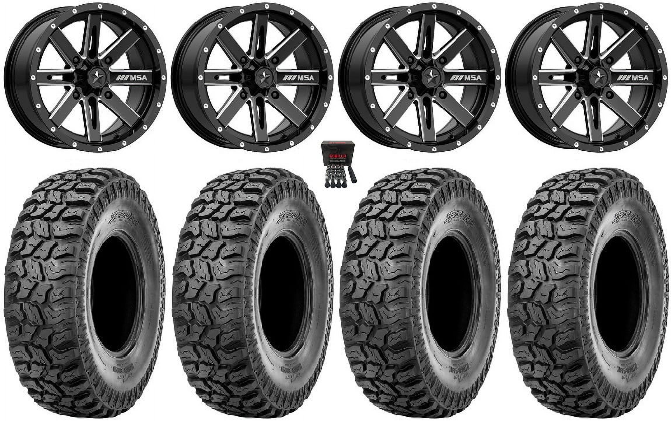 MSA Boxer 14" Wheels Milled 30" Ridge Saw 2.0 Tires Yamaha Viking ...