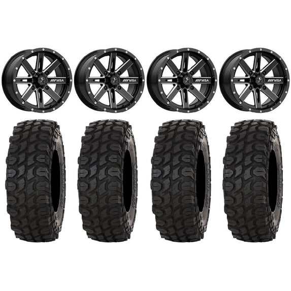 MSA Boxer 14" Wheels Milled 30" XComp ATR Tires Polaris RZR XP 1000 ...