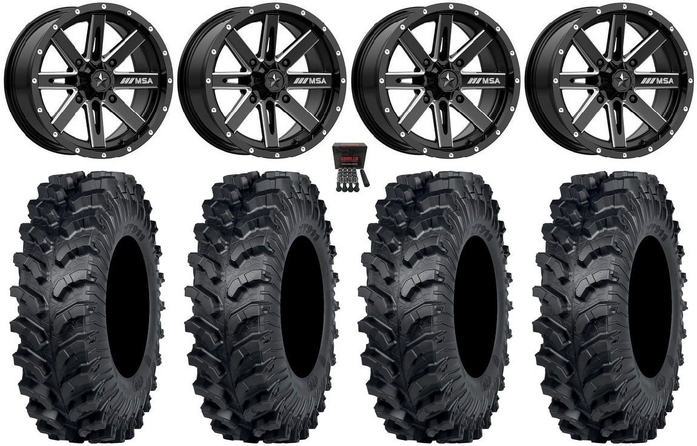 MSA Boxer 14" Wheels Milled 32" MT911 Tires Can-Am Maverick X3 / Honda ...