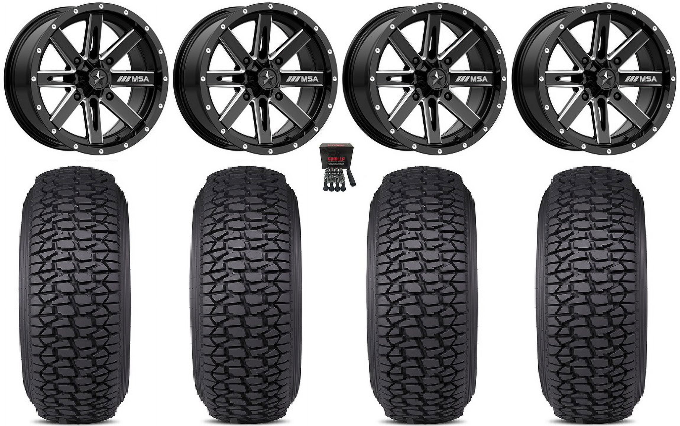MSA Boxer 15" Wheels Milled 33" Regulator 2 Tires Can-Am Commander ...