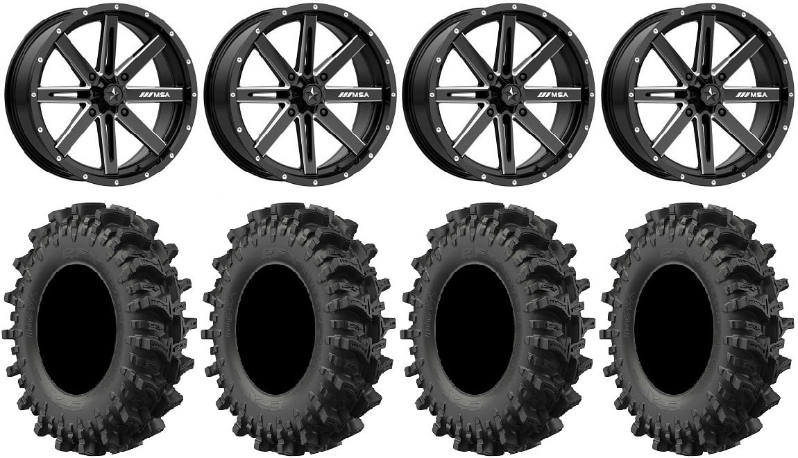 MSA Boxer 18" Wheels Milled 32" MotoSlayer Tires Can-Am Commander ...