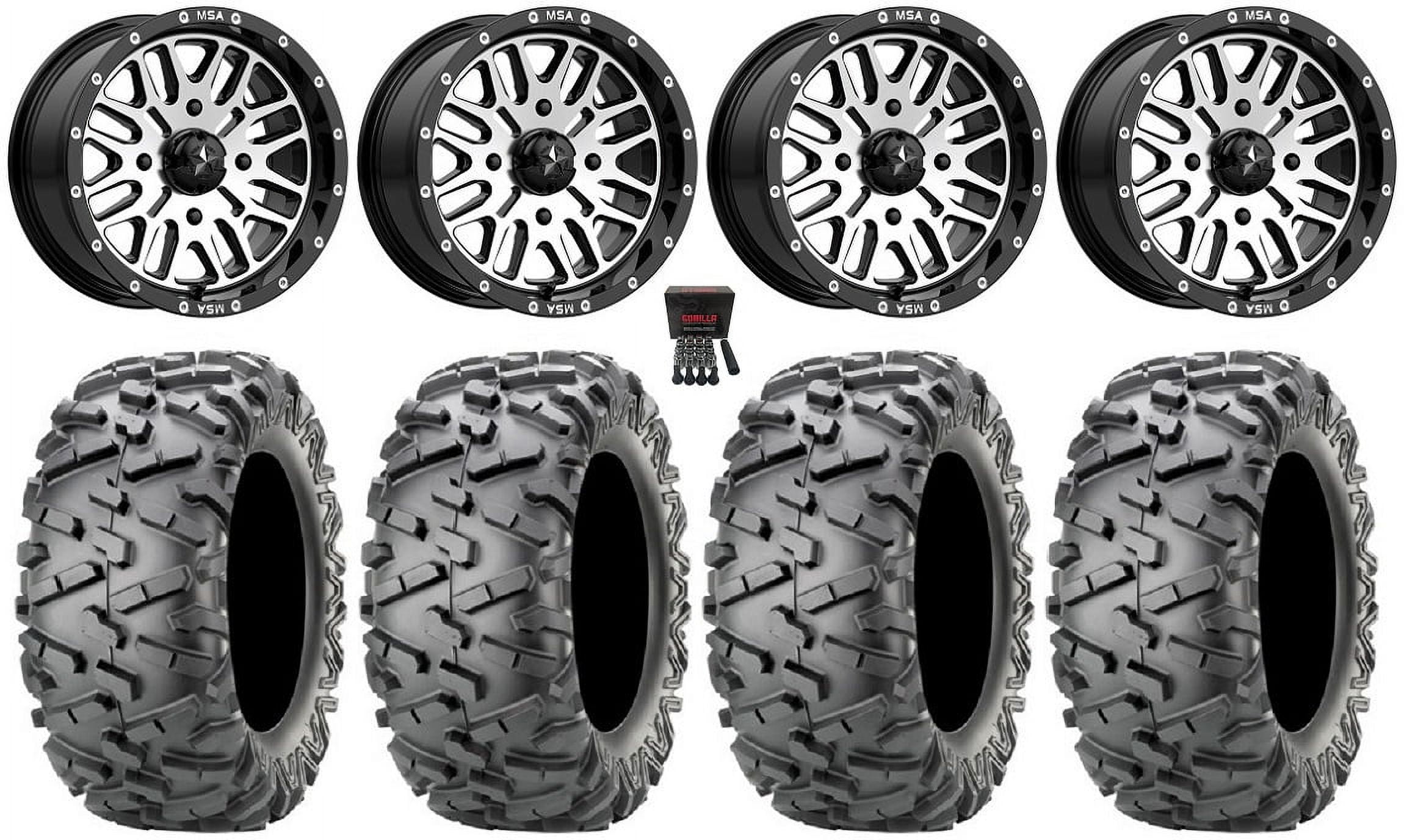 MSA Brute 15" Wheels Machined 30" Big Horn 2.0 Tires Polaris RZR XP ...