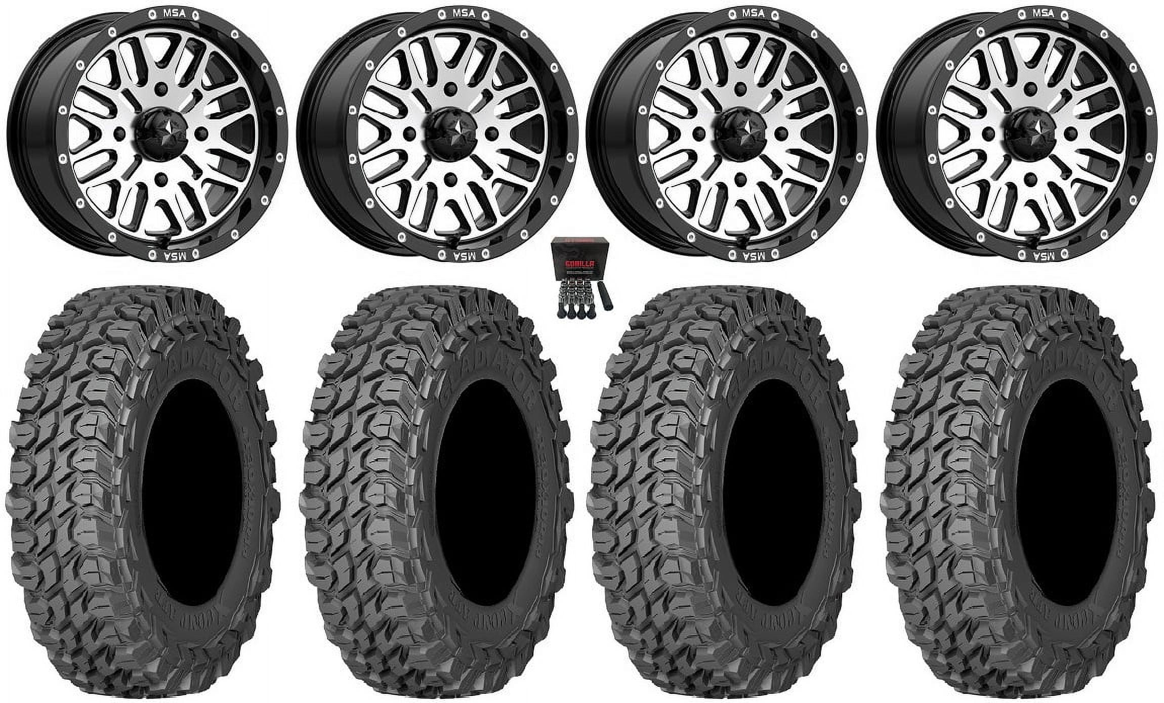 MSA Brute 15" Wheels Machined 32" X Comp ATR Tires Kawasaki Mule Pro ...