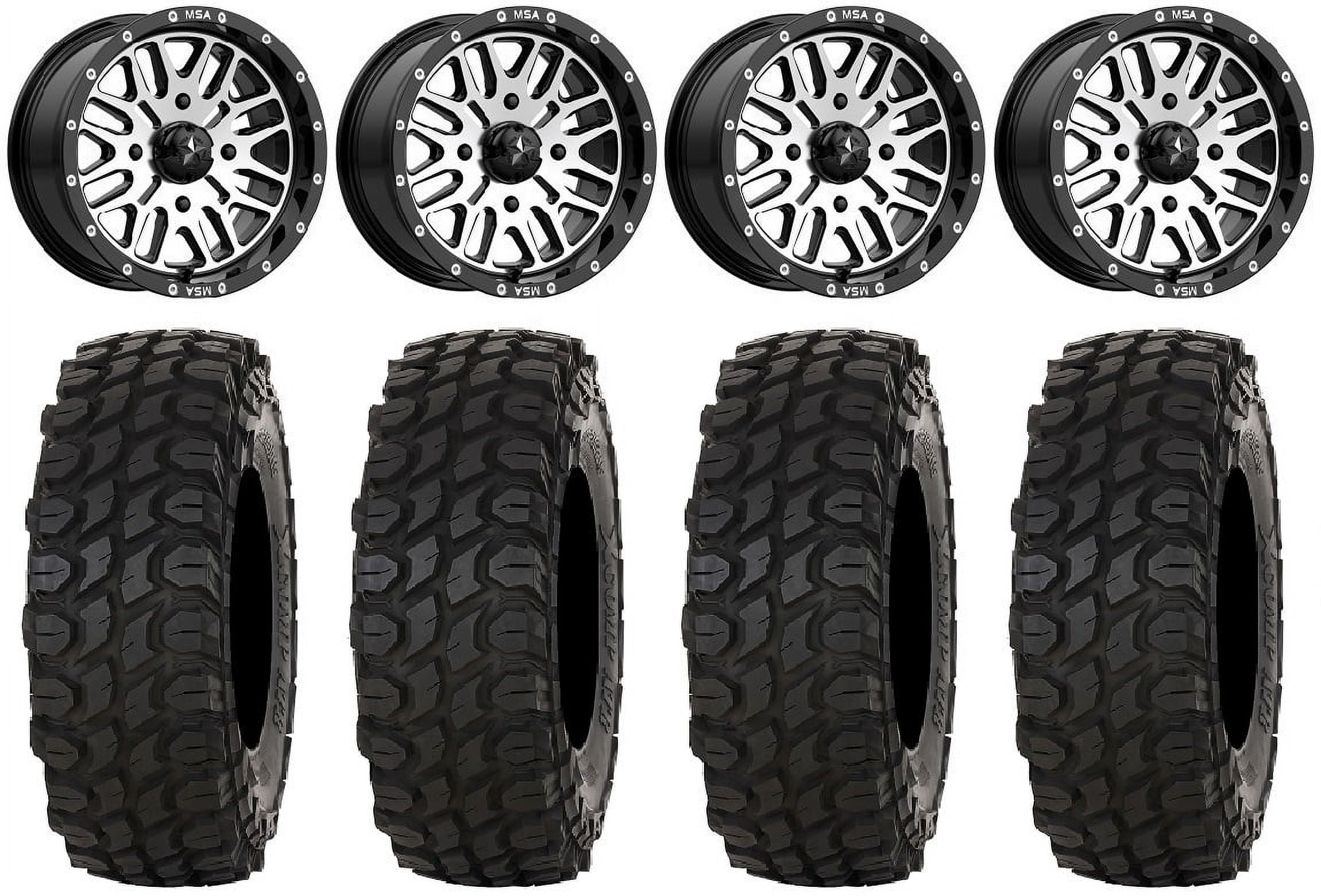 MSA Brute 15" Wheels Machined 32" XComp ATR Tires Sportsman RZR Ranger ...