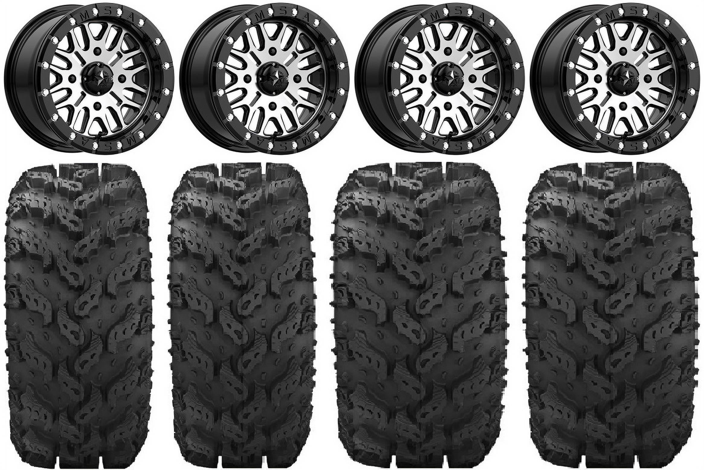 MSA Brute Beadlock 14" ATV Wheels 27" Reptile Tires Honda Rincon Yamaha ...