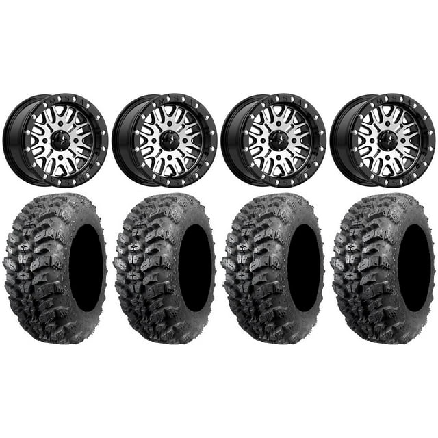 MSA Brute Beadlock 14" ATV Wheels 27" Sniper 920 Tires Sportsman 550 ...