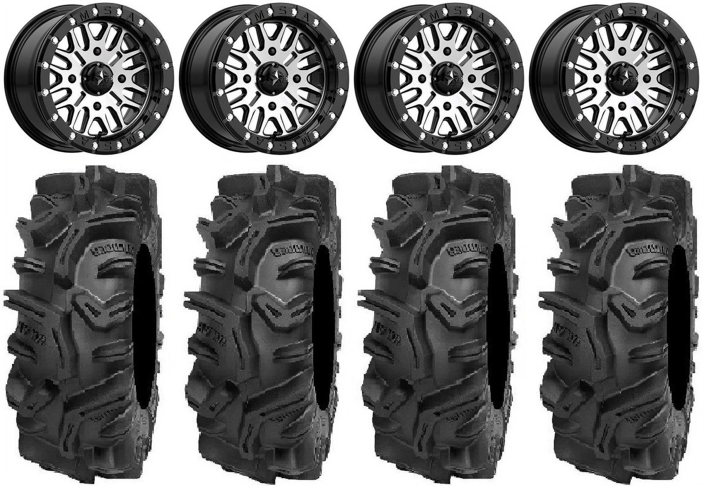 MSA Brute Beadlock 14" ATV Wheels 28" Mudda Inlaw Tires Honda Rincon ...