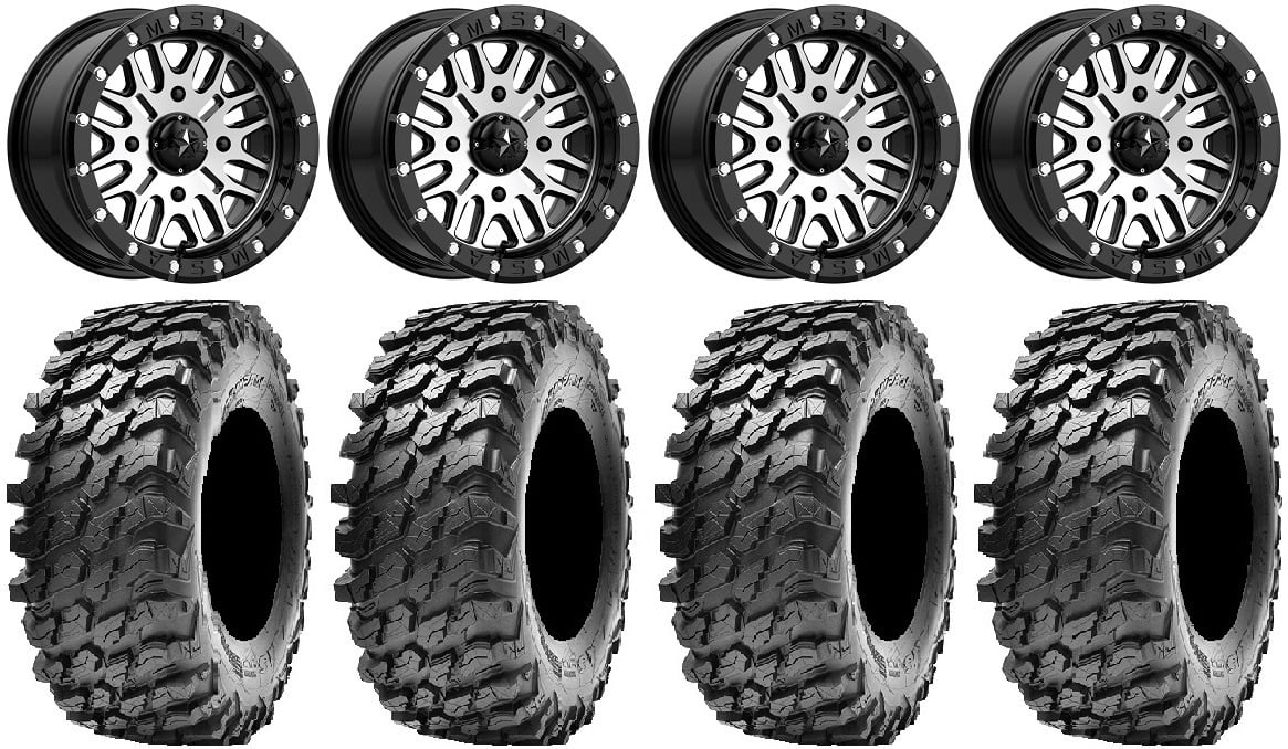 MSA Brute Beadlock 14" ATV Wheels 32" Rampage Tires Sportsman RZR ...