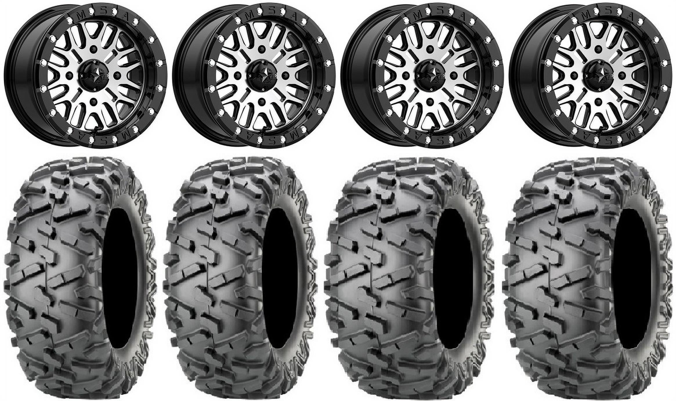 MSA Brute Beadlock 14" UTV Wheels 26" BigHorn 2.0 Tires Yamaha Viking ...