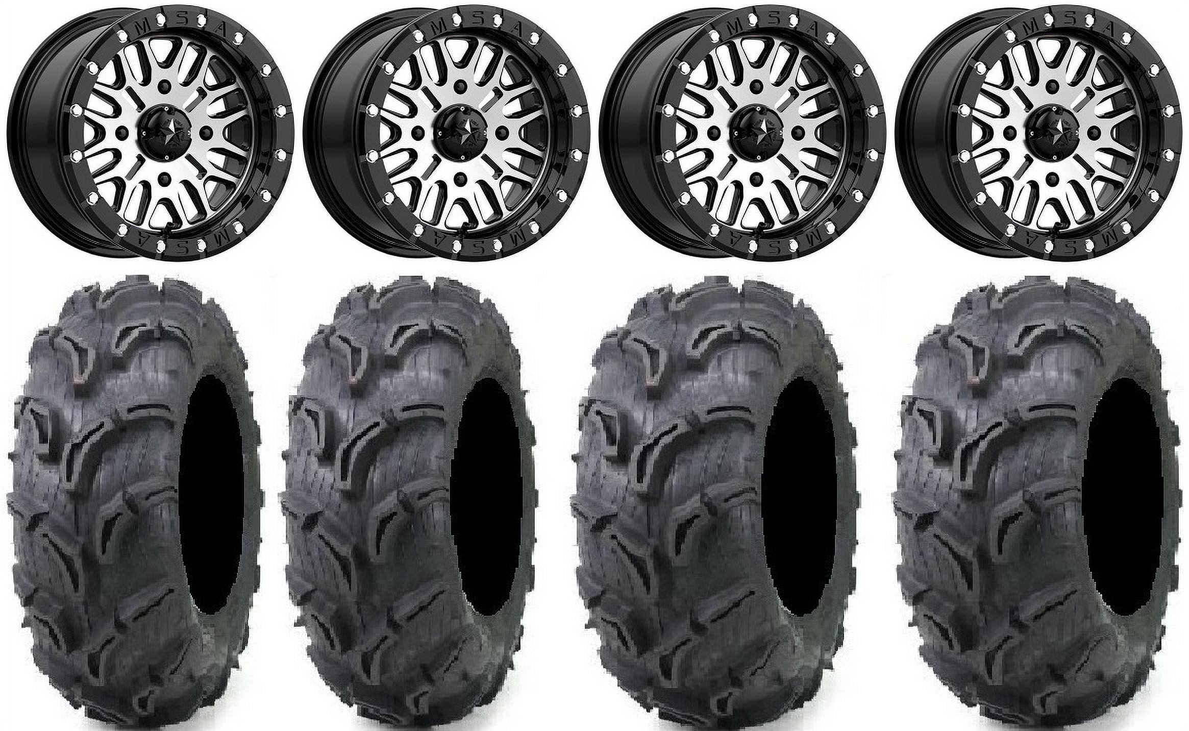 MSA Brute Beadlock 14" UTV Wheels 27" Zilla Tires Yamaha Viking Wolverine YXZ1000R CFMoto ZForce ...
