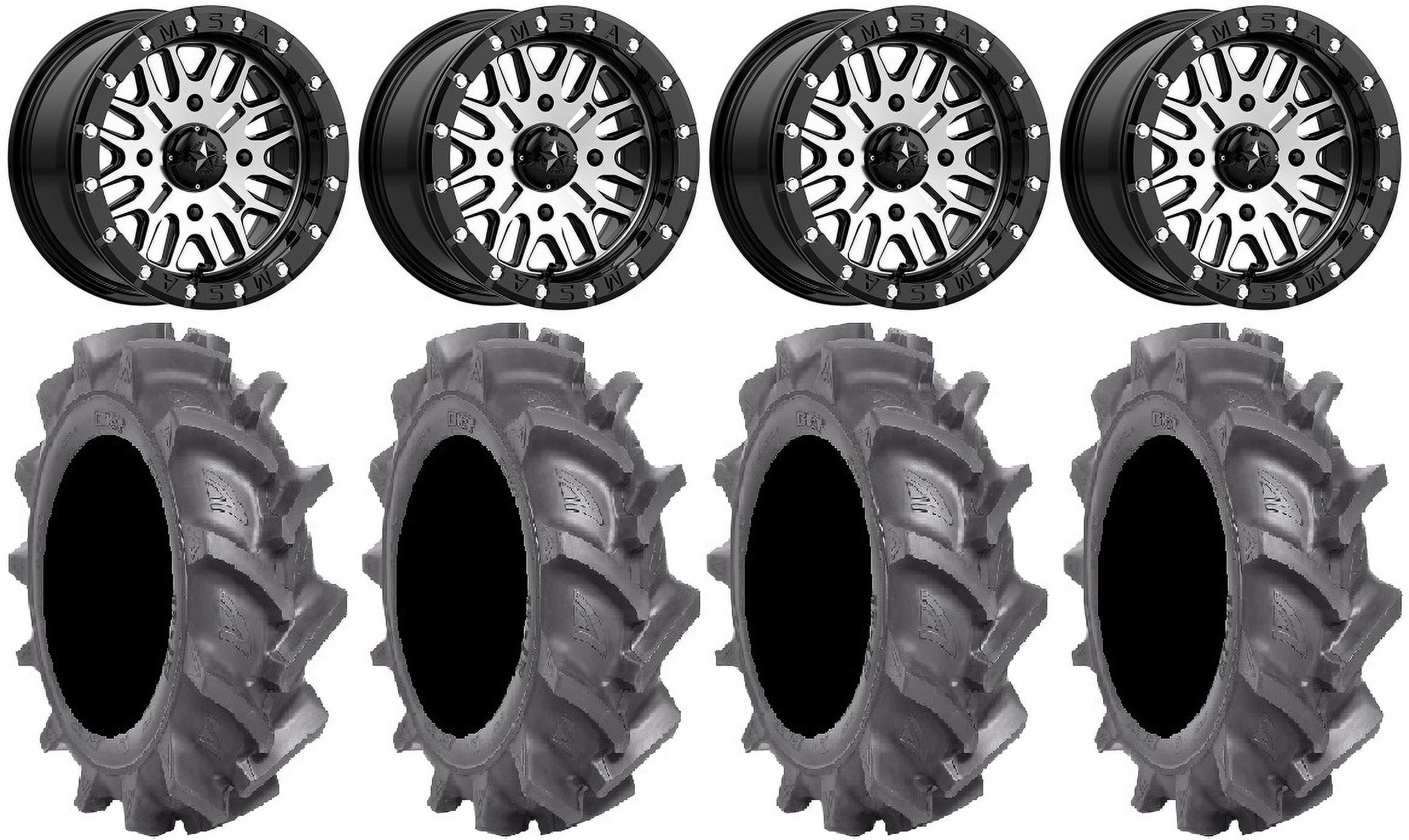 MSA Brute Beadlock 14" UTV Wheels 28" BKT AT 171 Tires Yamaha Viking ...