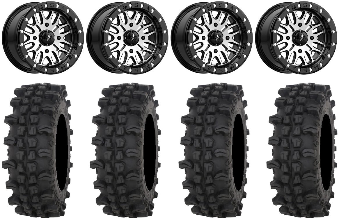 MSA Brute Beadlock 14" UTV Wheels 30" ACP Tires Yamaha Viking Wolverine YXZ1000R CFMoto ZForce ...