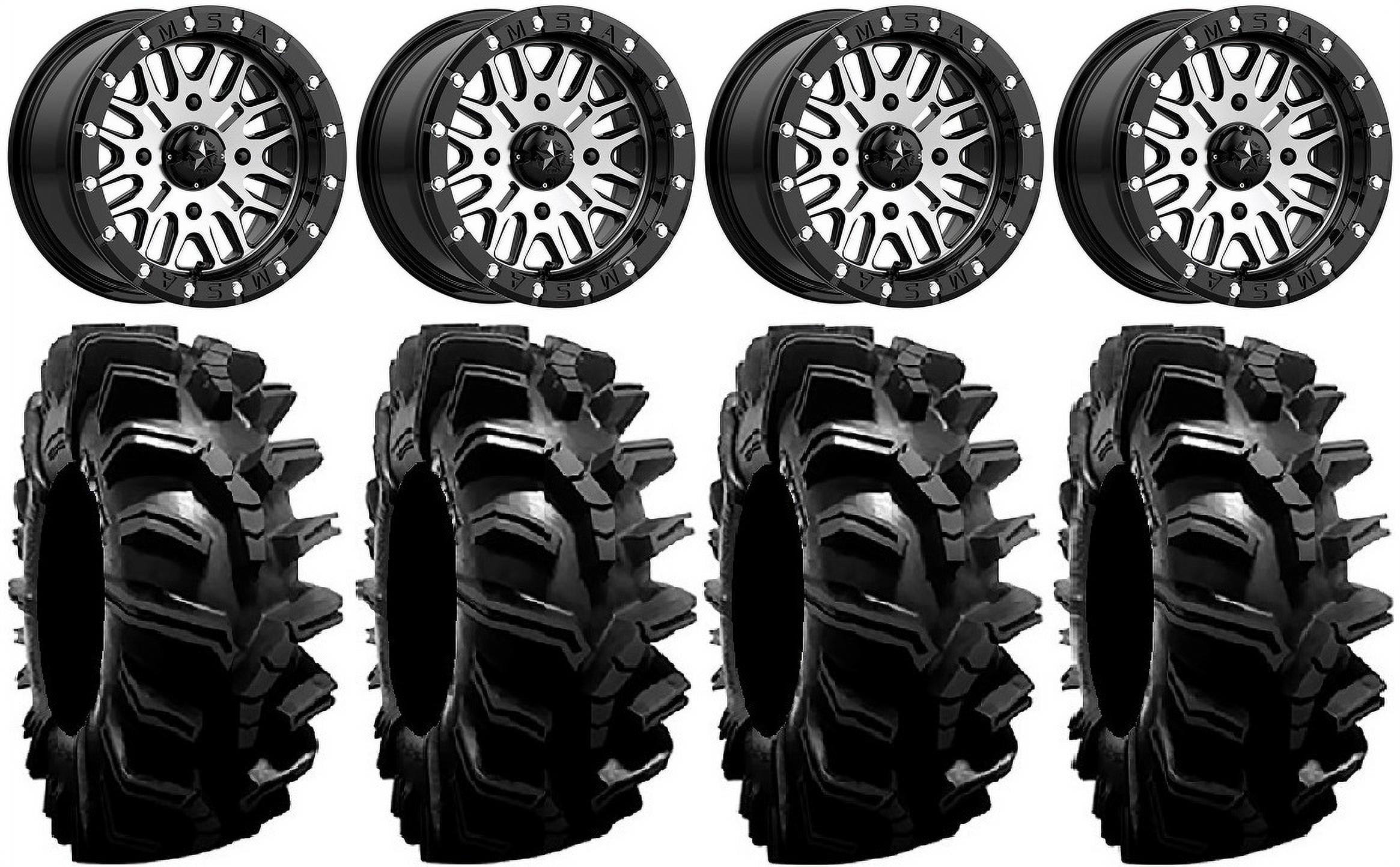 MSA Brute Beadlock 14" UTV Wheels 32" BogMax Tires Yamaha Viking ...