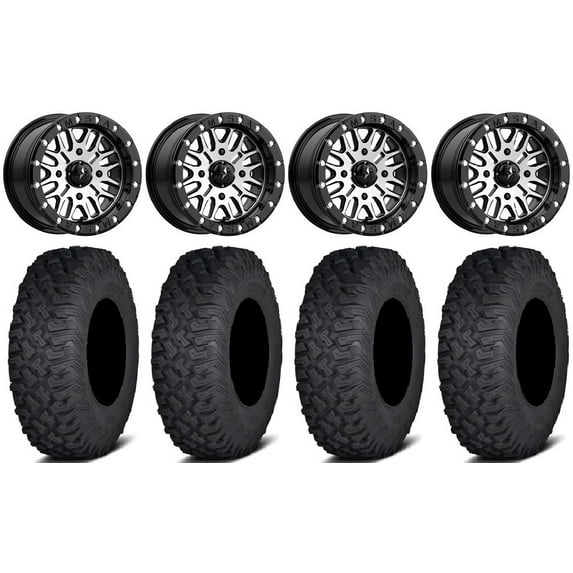 MSA Brute Beadlock 14" Wheels Machined 27" Coyote Tires Sportsman RZR ...