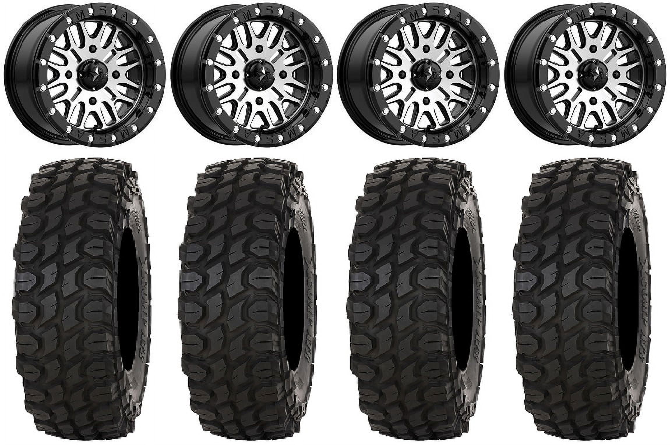 MSA Brute Beadlock 14" Wheels Machined 28" XComp ATR Tires Can-Am ...