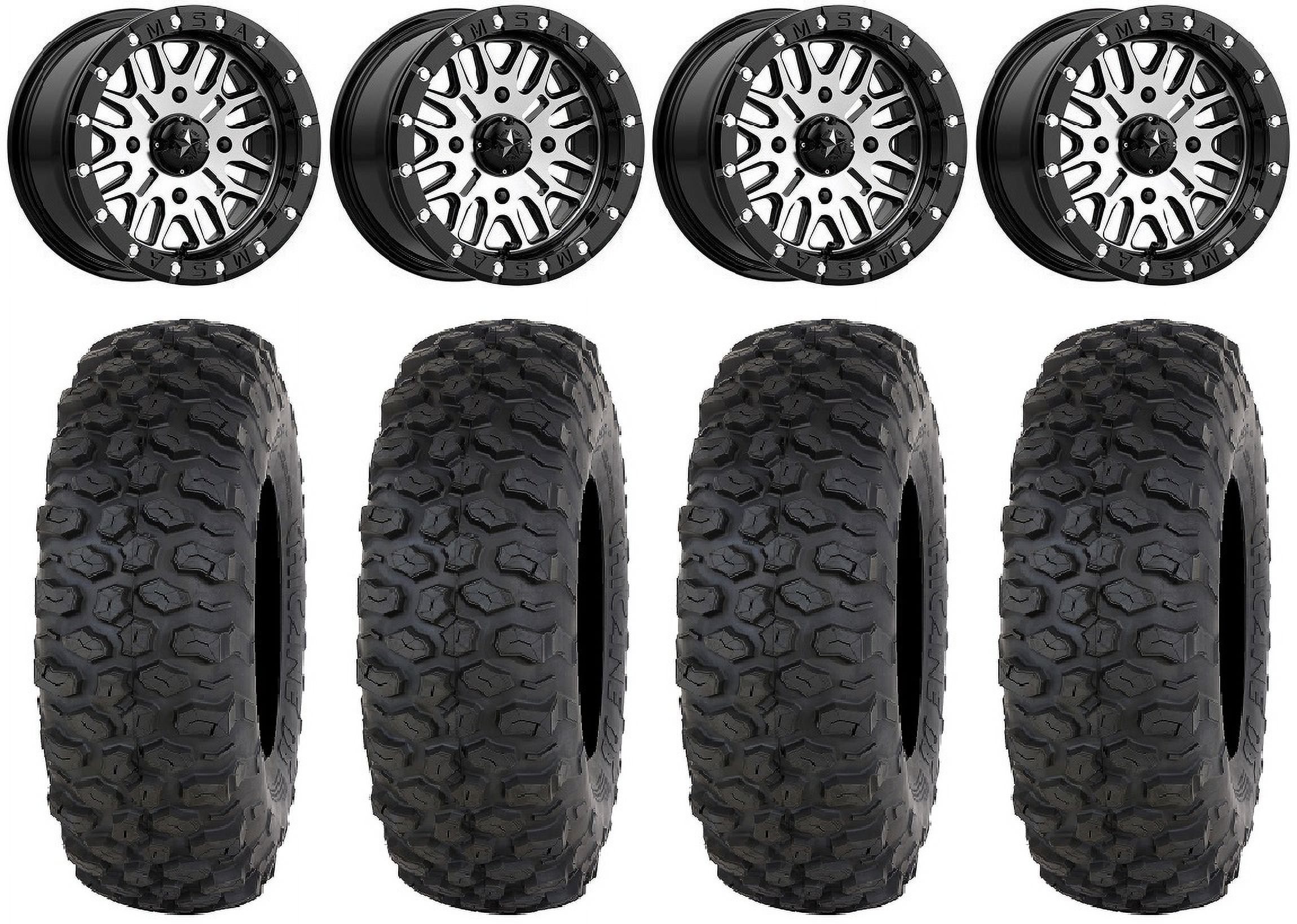 MSA Brute Beadlock 14" Wheels Machined 30" Chicane DS Tires Can-Am ...