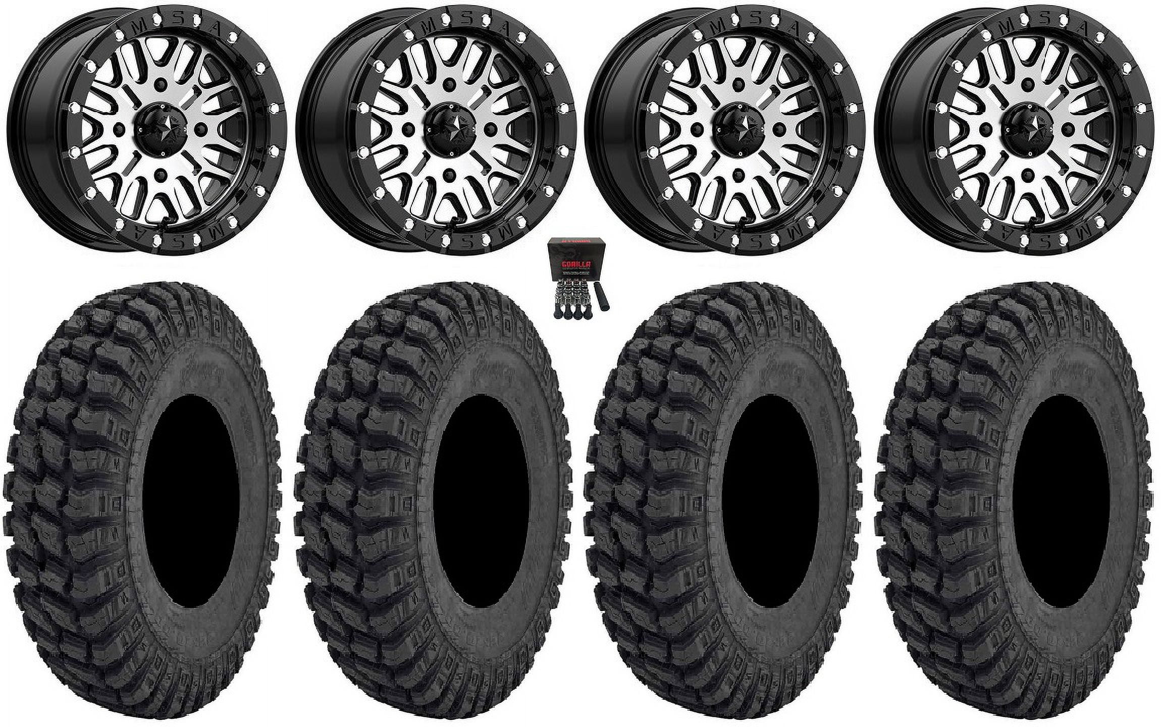 MSA Brute Beadlock 14" Wheels Mh 32" Warrior AT Tires Yamaha Viking ...