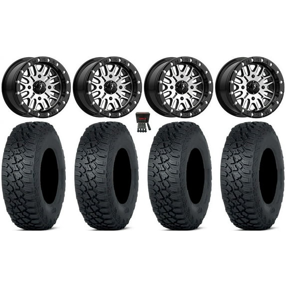 MSA Brute Beadlock 15" UTV Wheels 33" Tenacity XNR Tires Can-Am Maverick X3 / Honda Pioneer 1000 ...