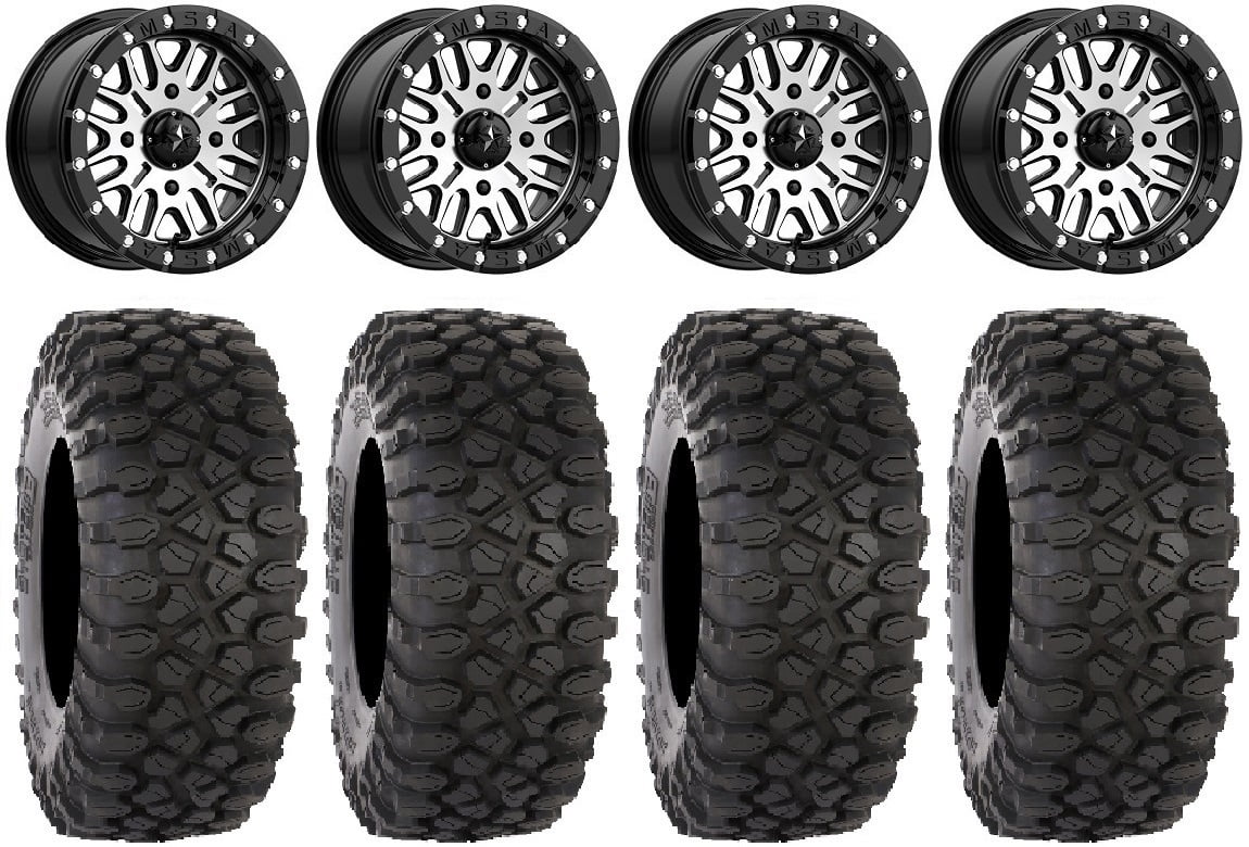MSA Brute Beadlock 15" UTV Wheels 33" XC450 Tires Polaris RZR XP 1000 ...