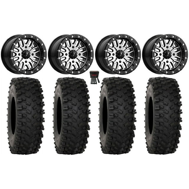 MSA Brute Beadlock 15" Wheels Machined 35" ATX470 Tires Polaris RZR XP ...
