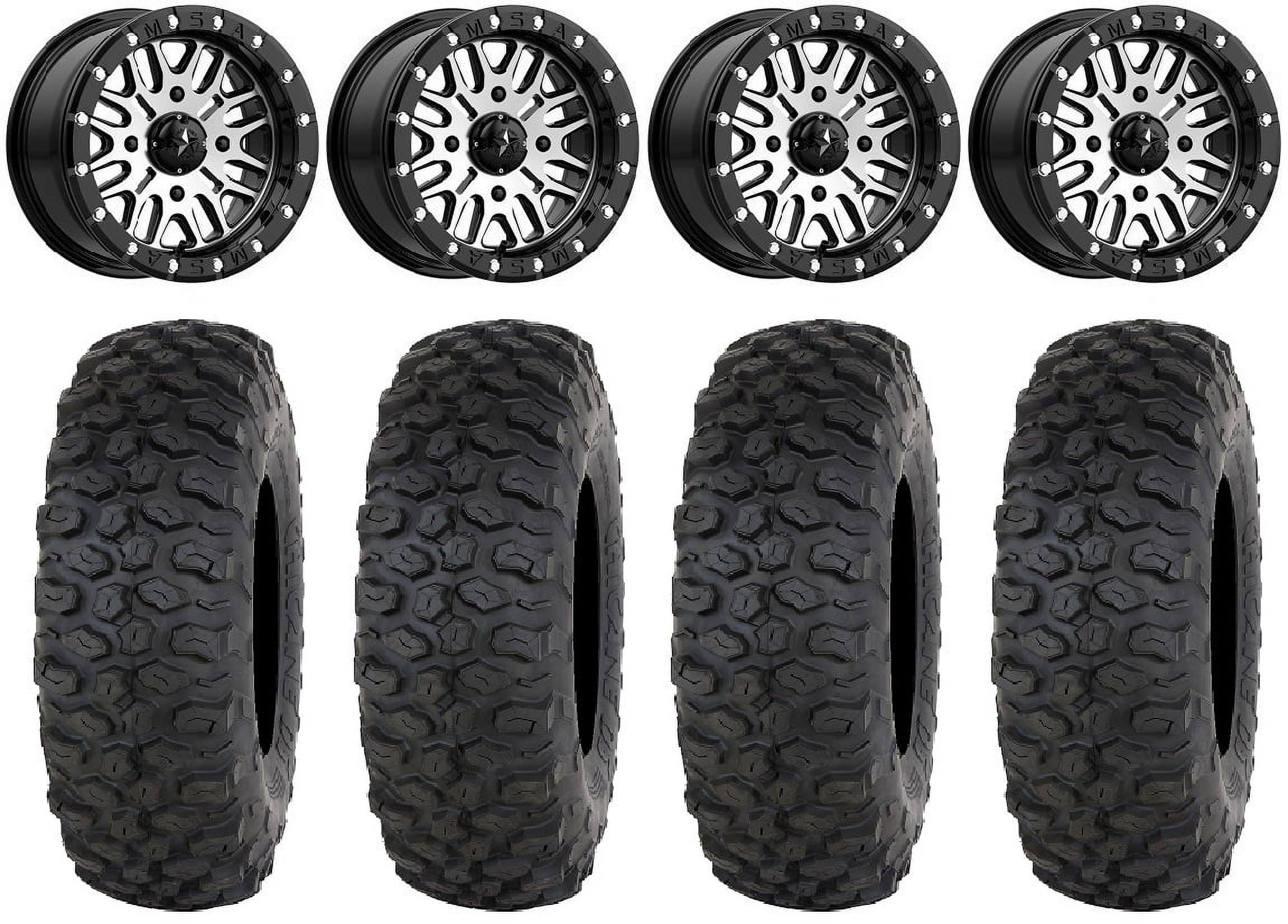 MSA Brute Beadlock 15" Wheels Machined 35" Chicane DS Tires Sportsman ...