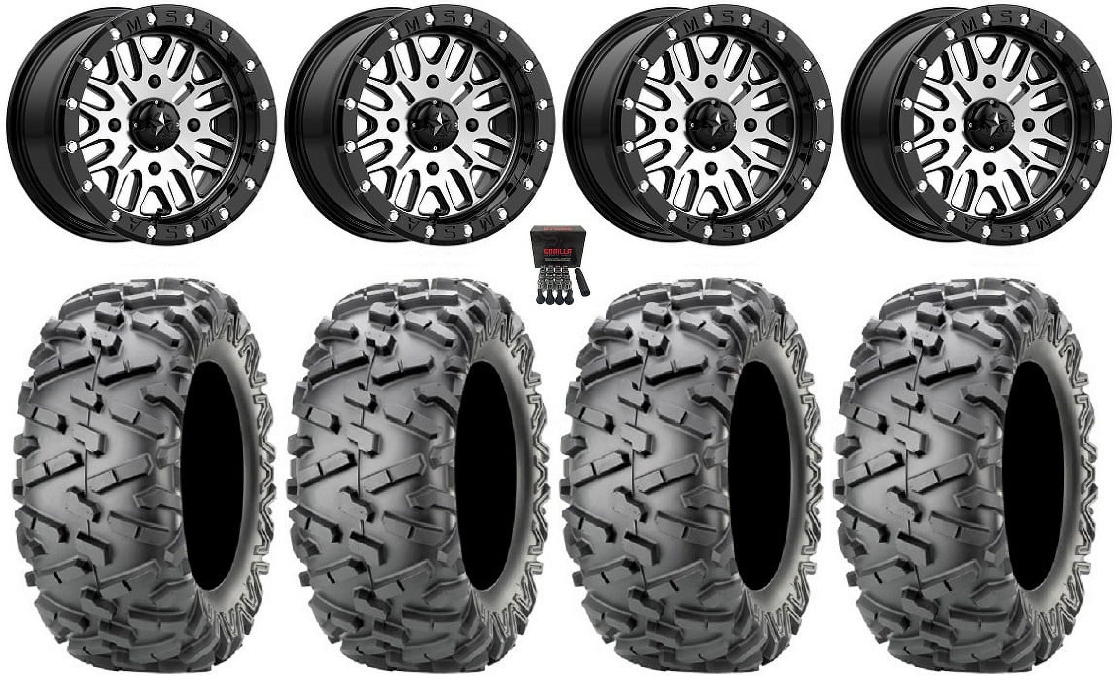 MSA Brute Beadlock 15" Wheels Mh 30" Big Horn 2.0 Tires Can-Am Maverick ...