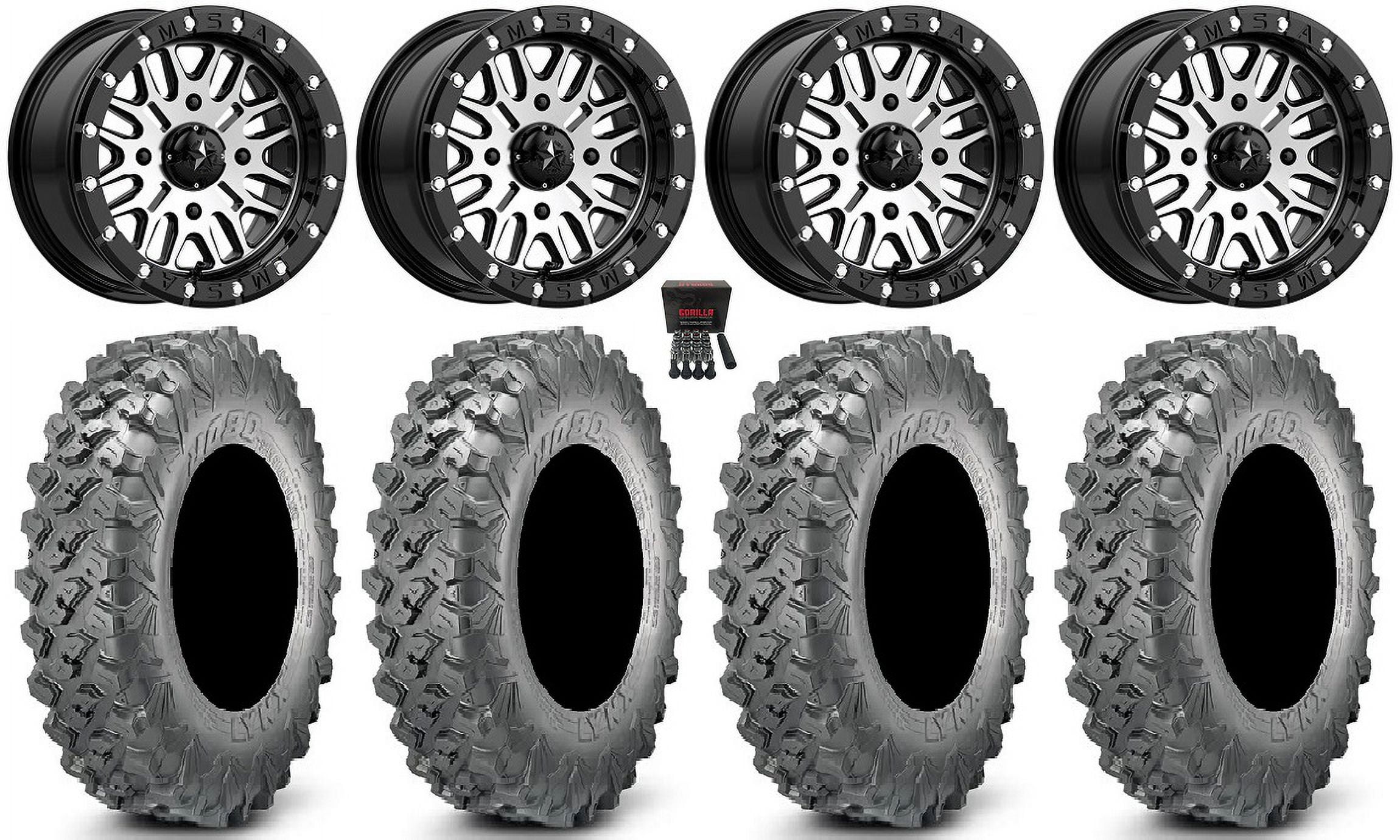 MSA Brute Beadlock 15" Wheels Mh 32" Lynx SXS Tires Sportsman RZR ...