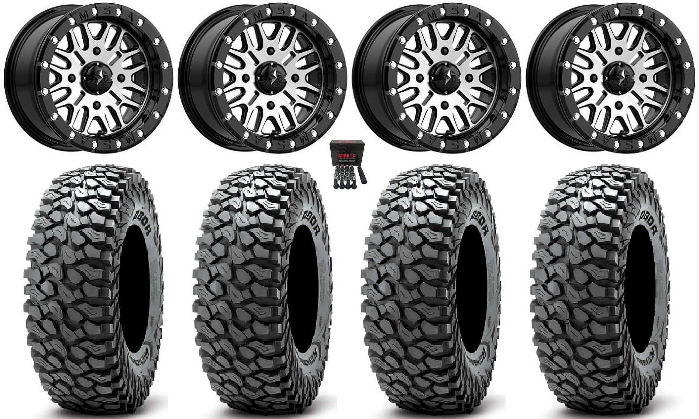 MSA Brute Beadlock 15" Wheels Mh 32" RocScraper Tires Polaris RZR XP ...