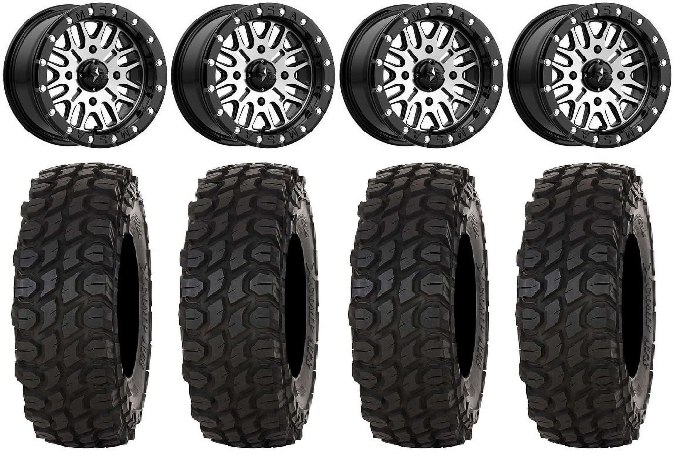 MSA Brute Beadlock 15" Wheels Mh 35" XComp ATR Tires Can-Am Commander ...
