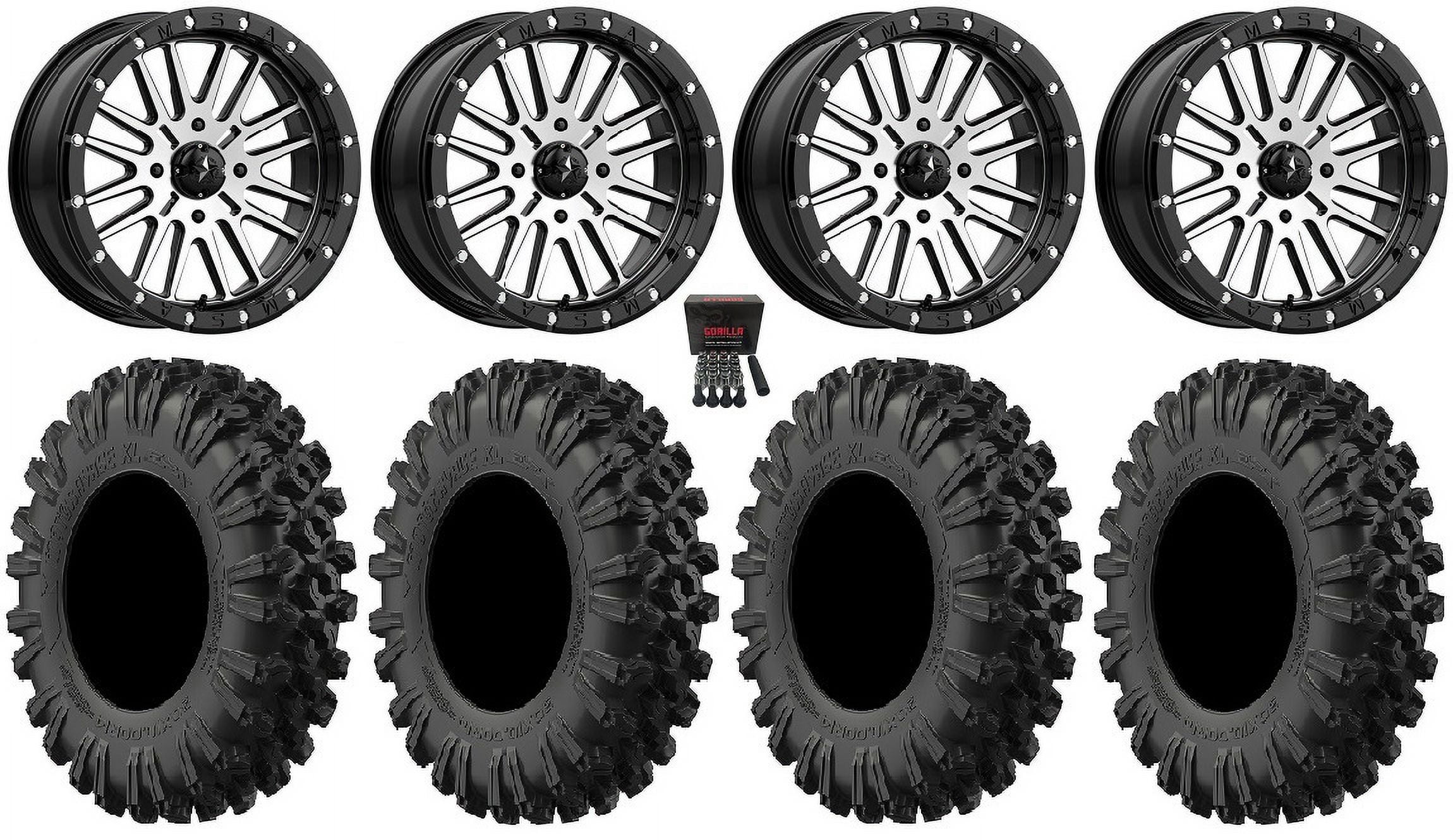 MSA Brute Beadlock 18" ATV Wheels 40" MotoRavage XL Tires Sportsman RZR ...