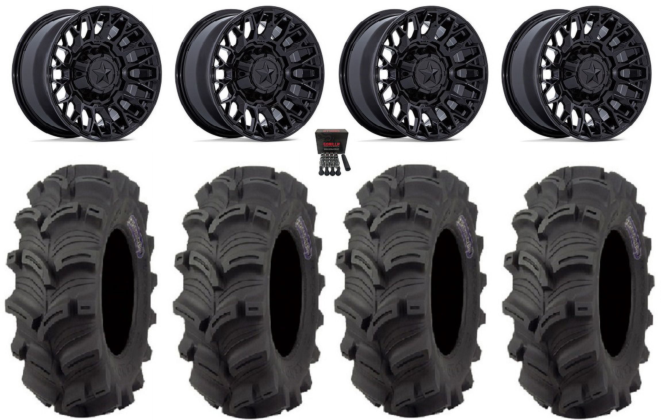 MSA Clubber 14" Wheels Black 28" Executioner Tires Sportsman 550 850 ...