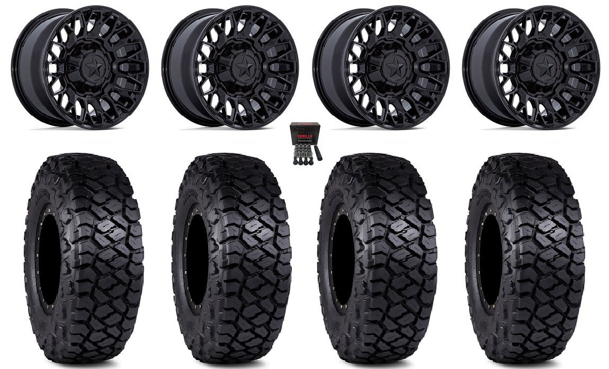 MSA Clubber 14" Wheels Black 30" Intersect Tires Can-Am Commander ...