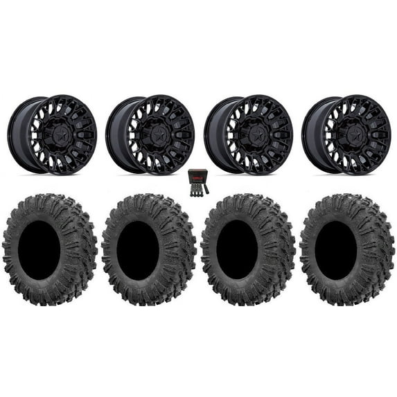 MSA Clubber 14" Wheels Black 30" MotoRavage Tires Can-Am Commander ...