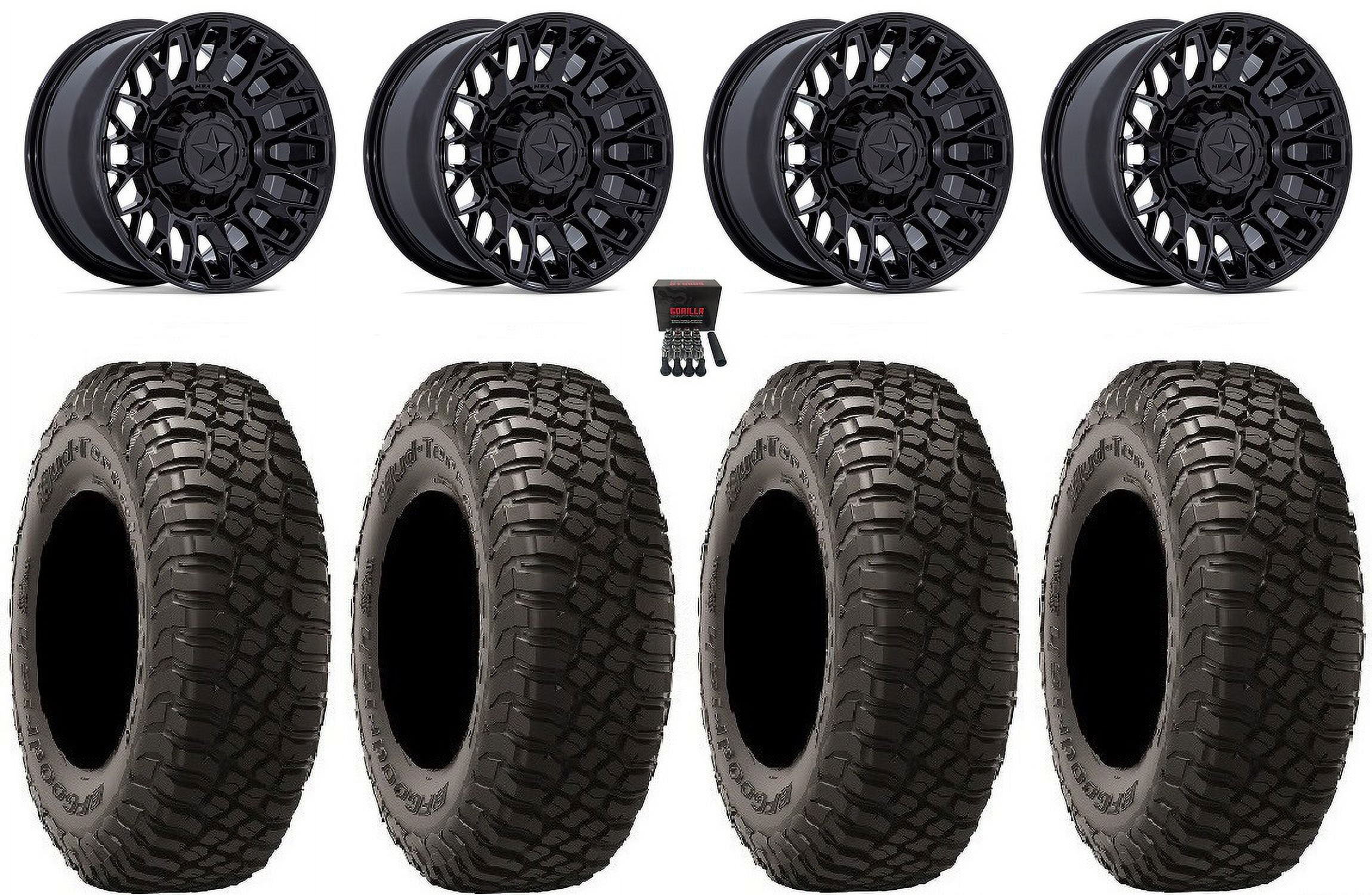MSA Clubber 14" Wheels Black 32" BFG KM3 Tires Polaris RZR XP 1000 ...