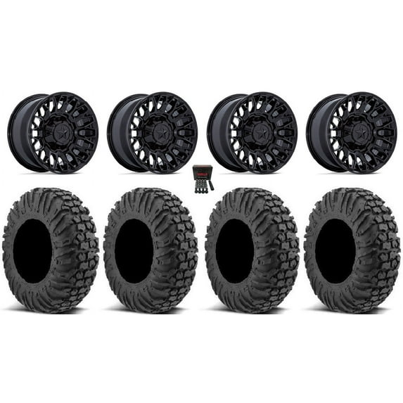 MSA Clubber 14" Wheels Black 32" MotoVator Tires Polaris RZR XP 1000 ...