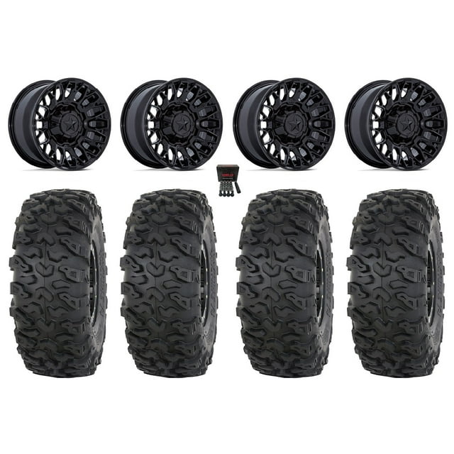 MSA Clubber 14" Wheels Black 32" Roctane T4 Tires Can-Am Commander ...