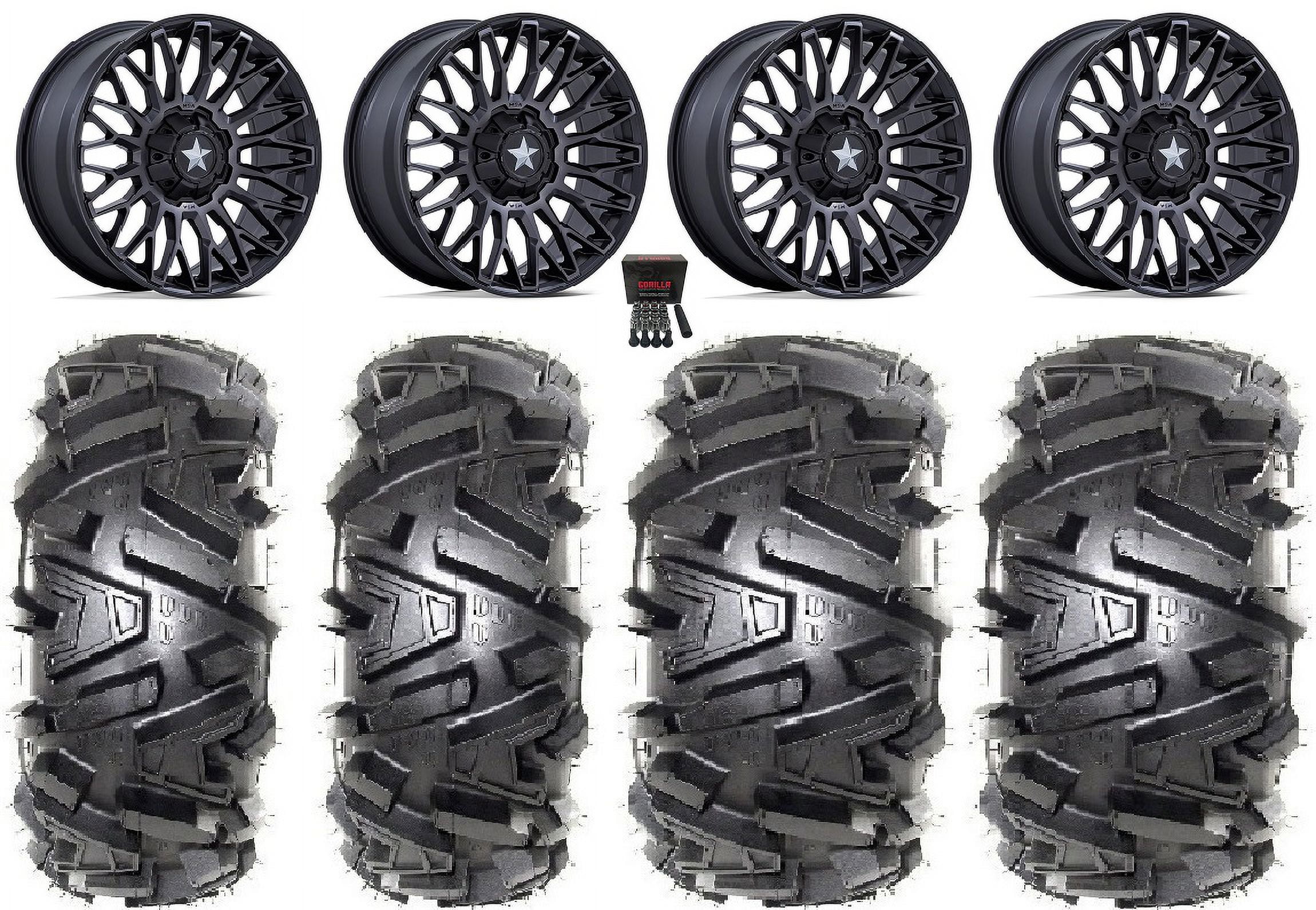 MSA Clubber 14" Wheels Black DDT 26" Moto MTC Tires Polaris RZR XP 1000 ...