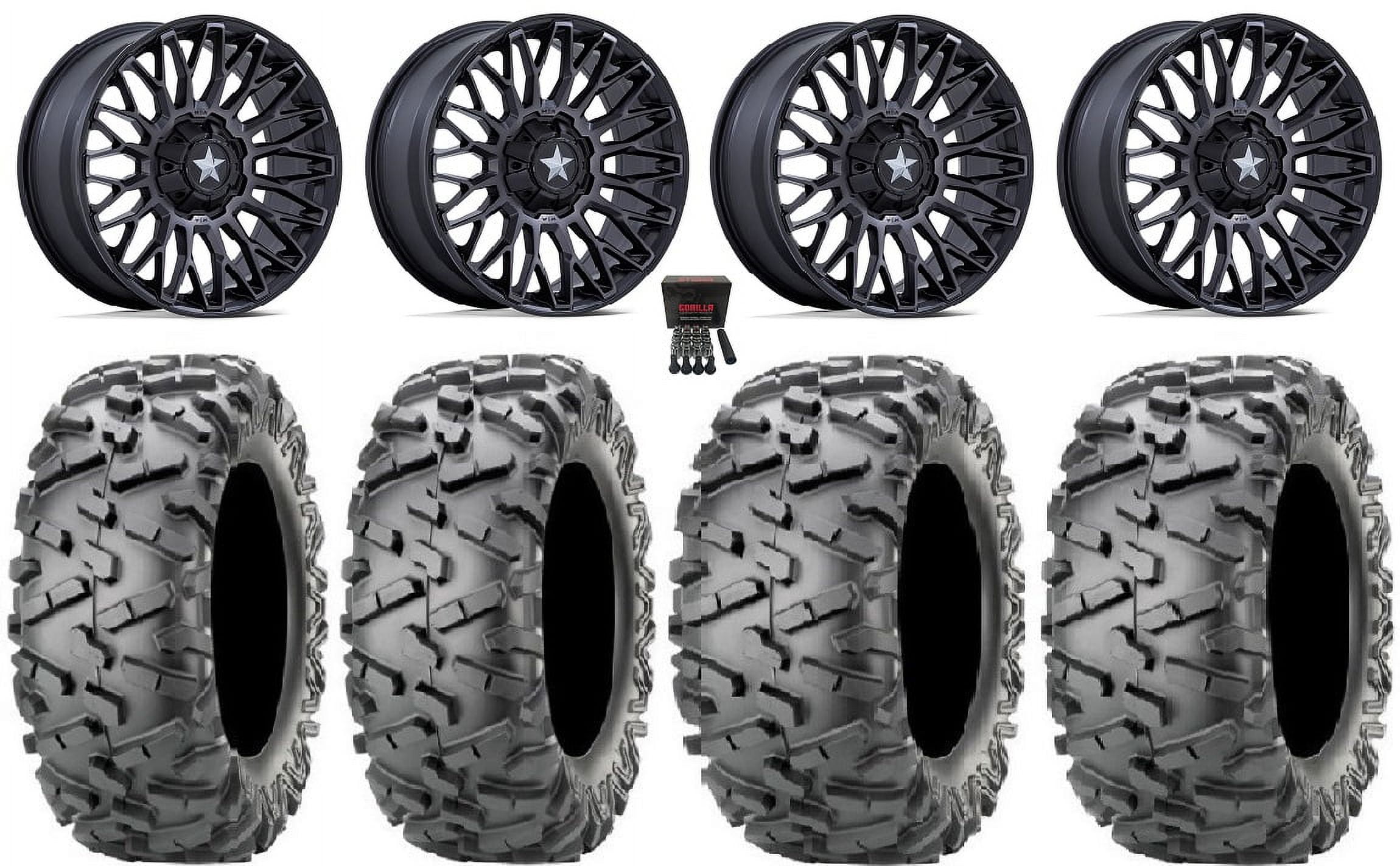 MSA Clubber 14" Wheels Black DDT 27" BigHorn 2.0 Tires Can-Am Commander ...