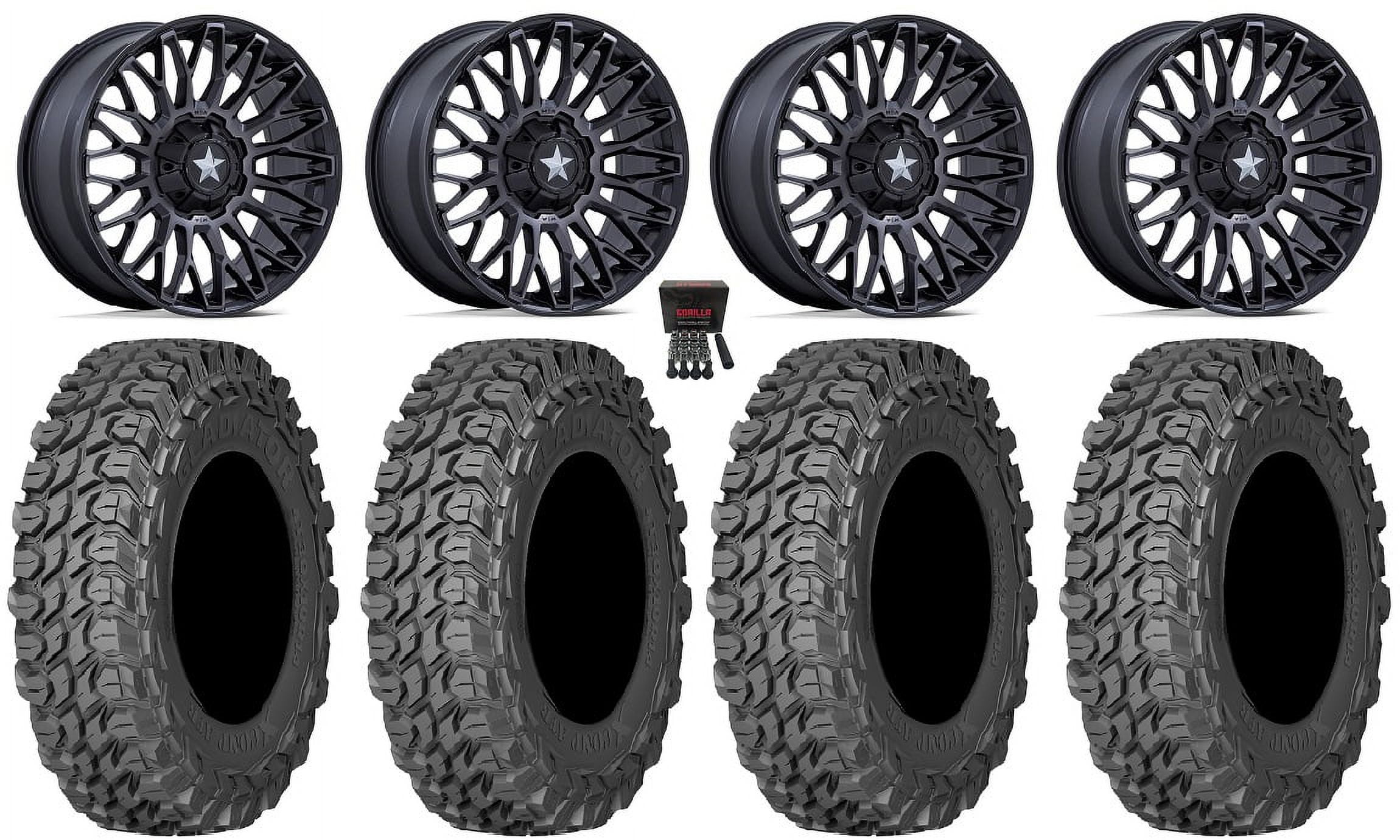 MSA Clubber 14" Wheels Black DDT 28" X Comp ATR Tires Polaris RZR XP ...