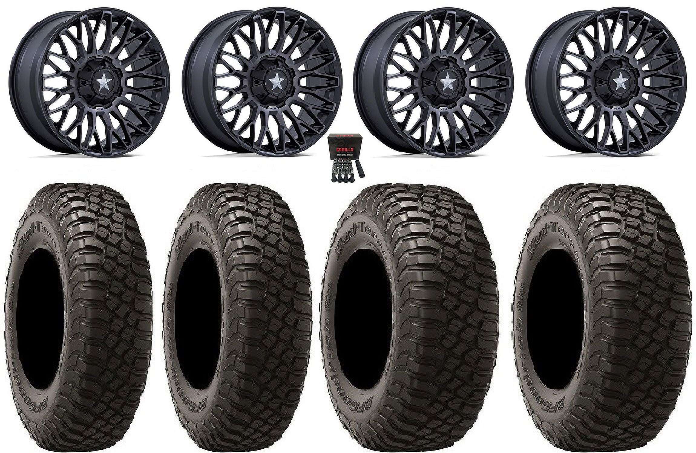 MSA Clubber 14" Wheels Black DDT 29" BFG KM3 Tires Polaris RZR XP 1000 / PRO XP / Ranger XP 900/ ...