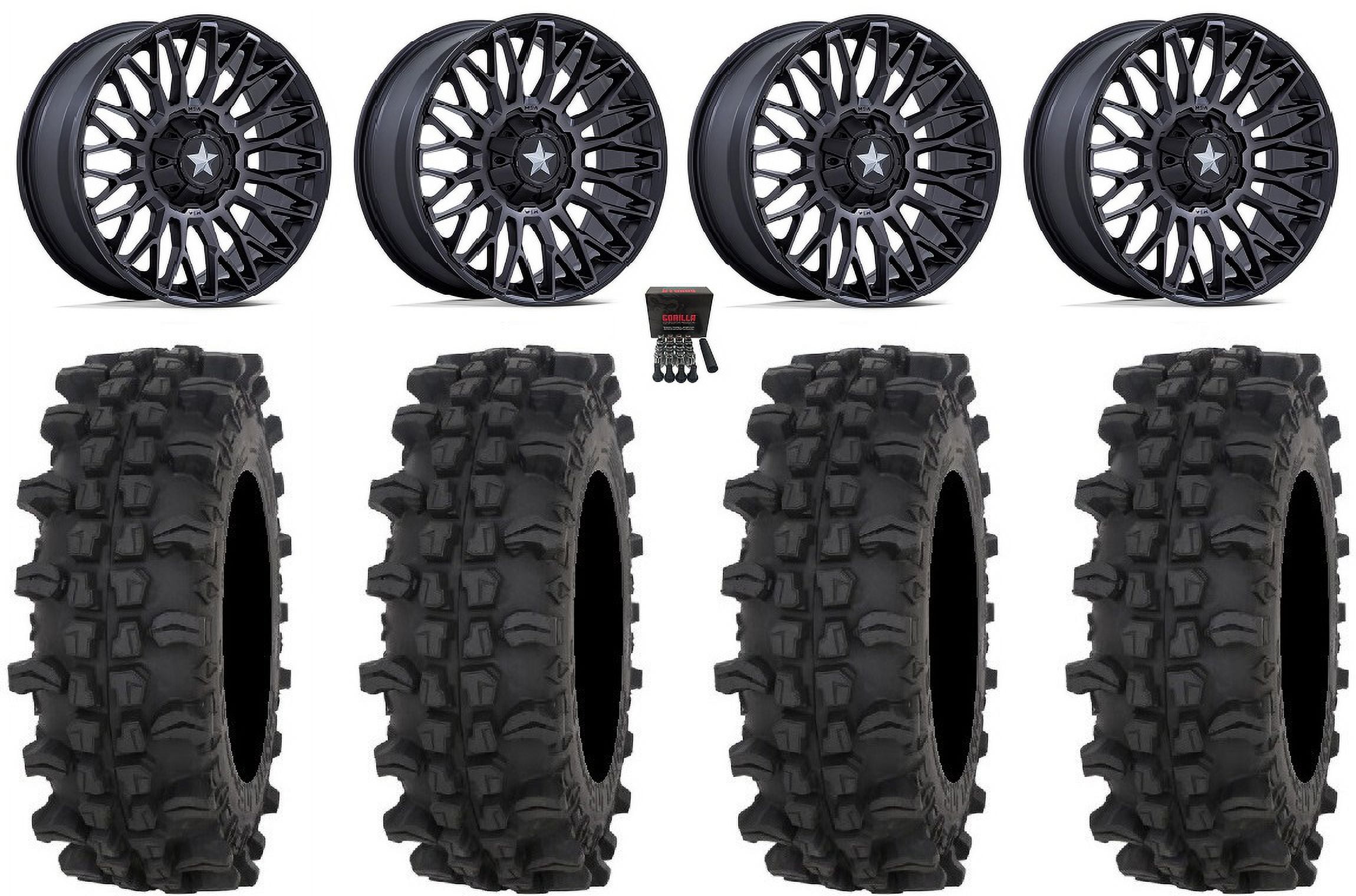 MSA Clubber 14" Wheels Black DDT 30" ACP Tires Can-Am Commander ...