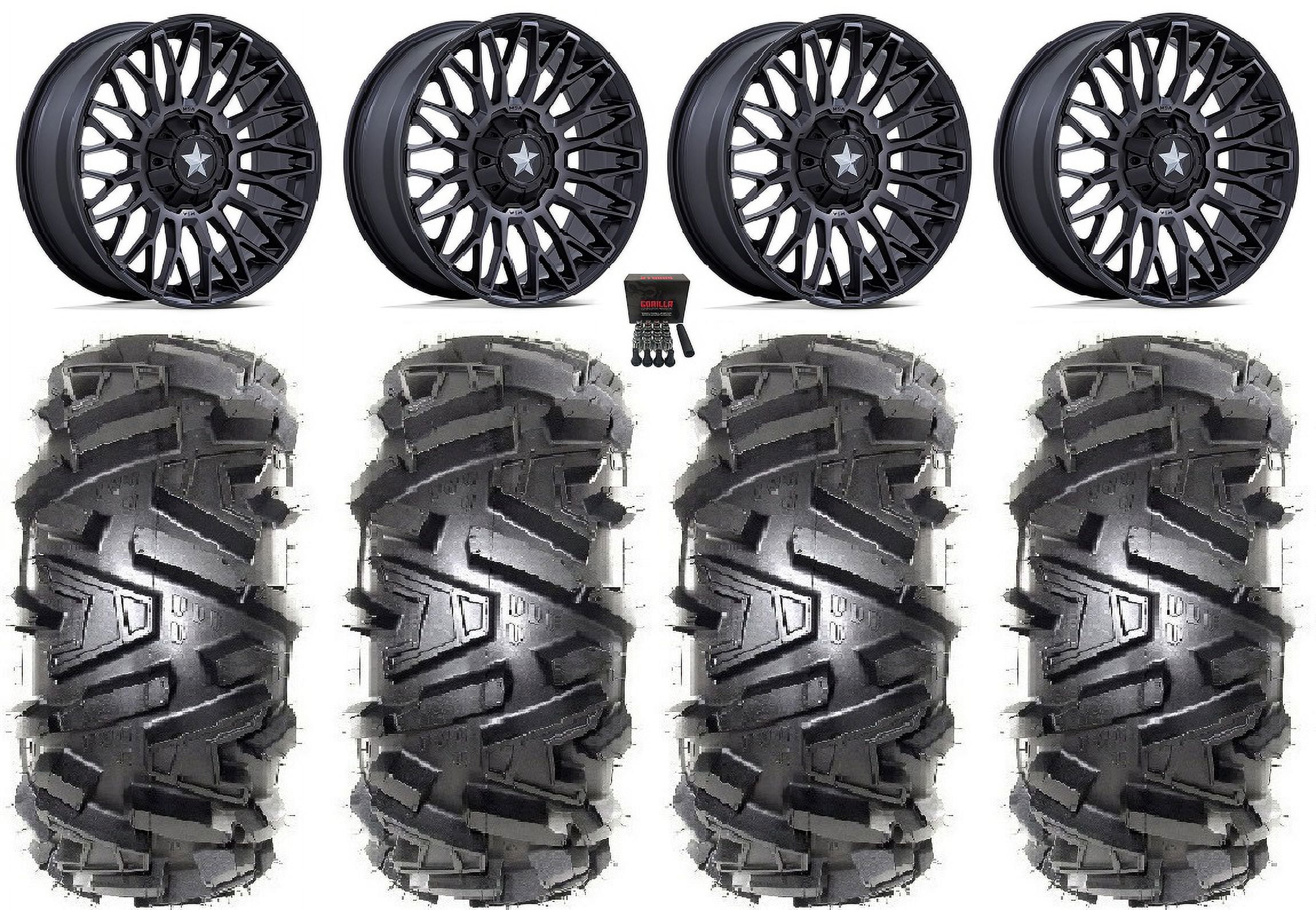 MSA Clubber 14" Wheels Black DDT 30" Moto MTC Tires Polaris RZR XP 1000 ...