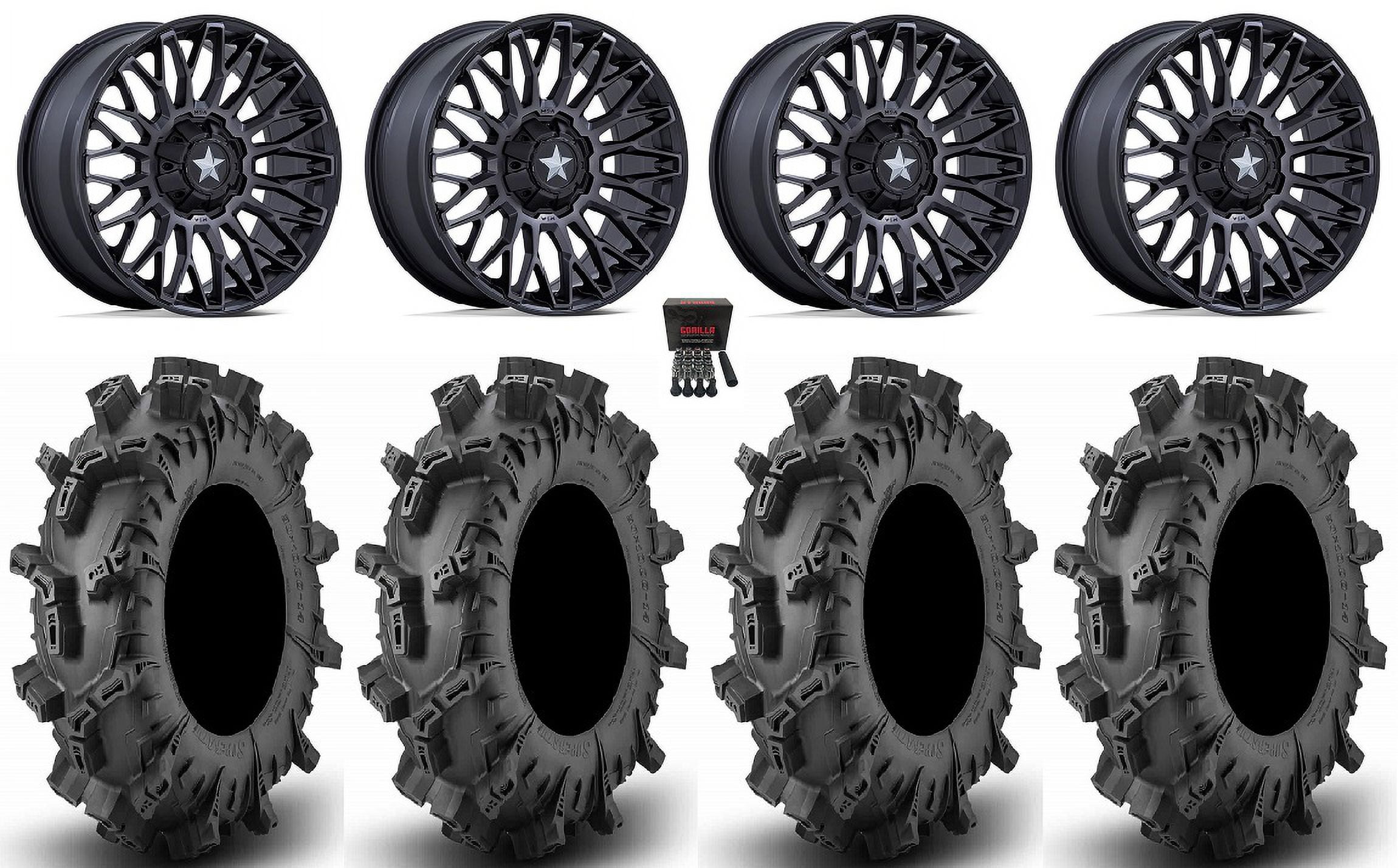 MSA Clubber 14" Wheels Black DDT 30" Terminator Max Tires Can-Am ...