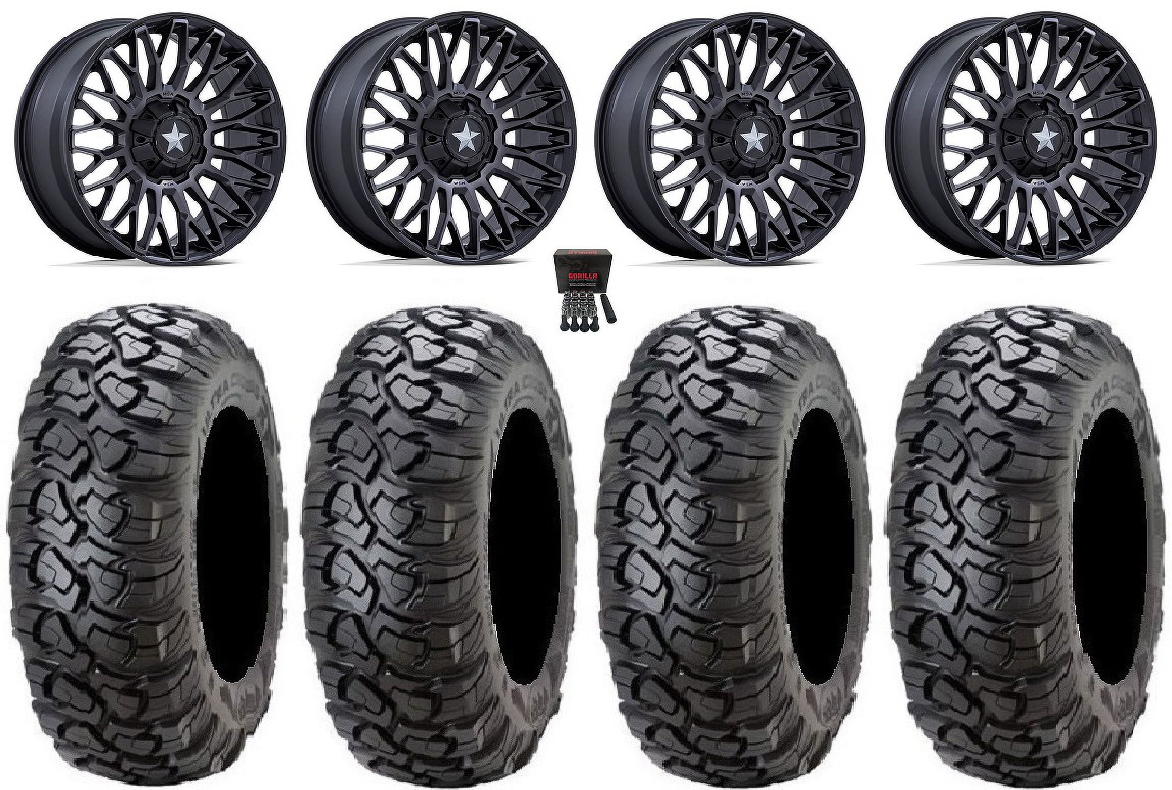 MSA Clubber 14" Wheels Black DDT 30" Ultracross Tires Can-Am Maverick ...
