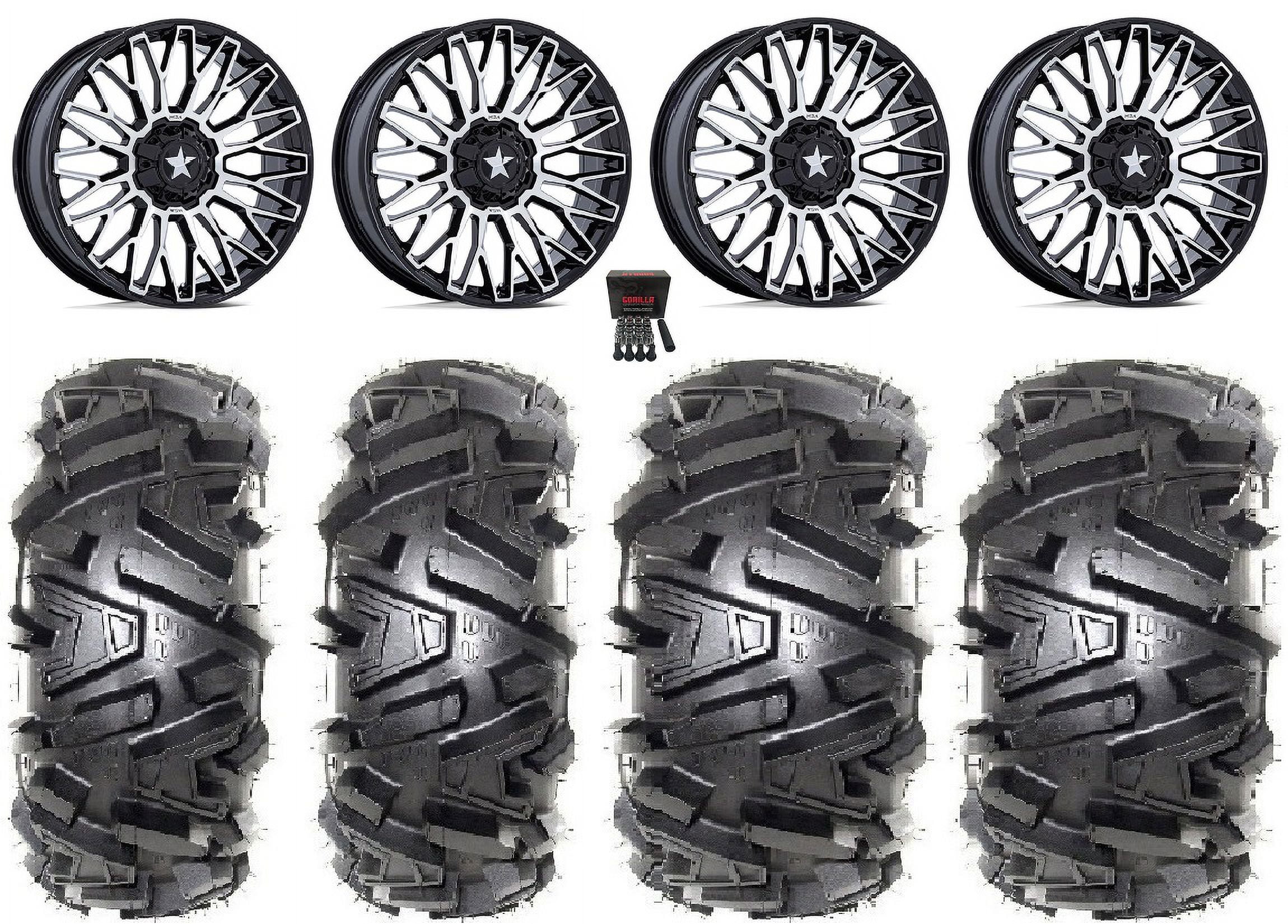 MSA Clubber 14" Wheels Machined 26" Moto MTC Tires Kawasaki Mule Pro ...