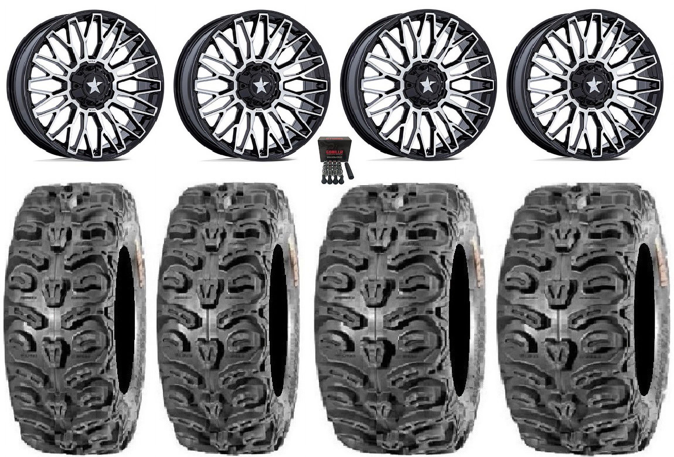 MSA Clubber 14" Wheels Machined 28" Bear Claw HTR Tires Can-Am Maverick ...