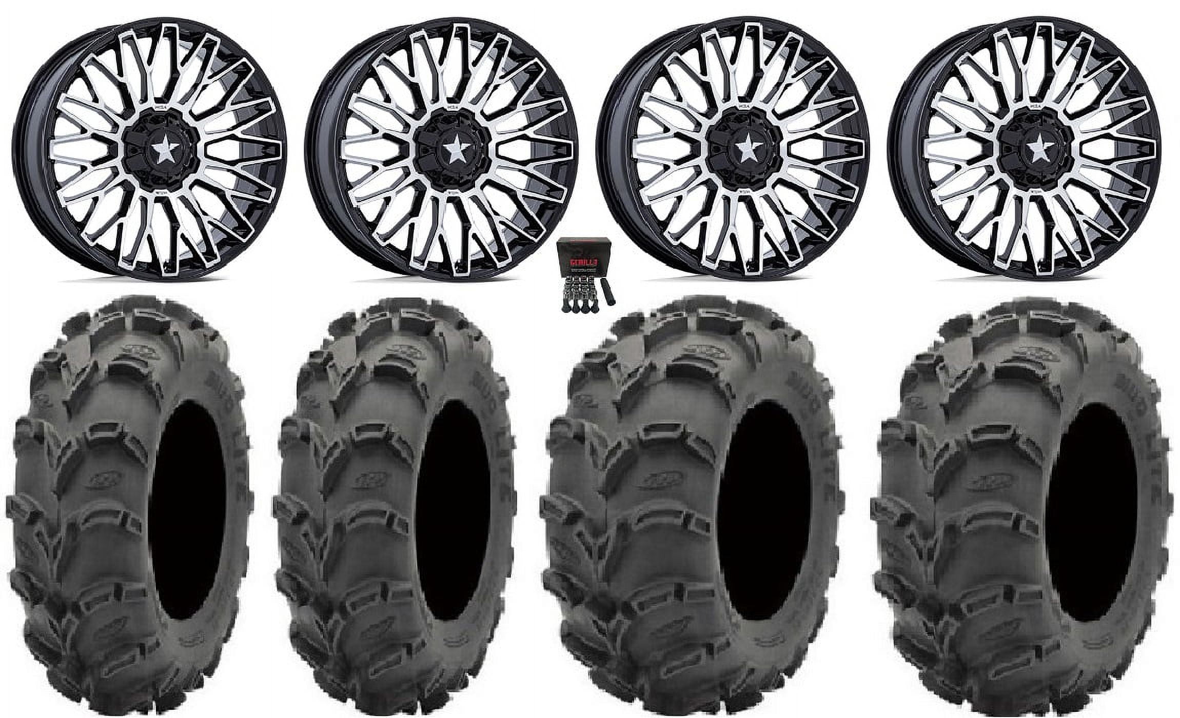 MSA Clubber 14" Wheels Machined 28" Mud Lite XL Tires Can-Am Commander ...